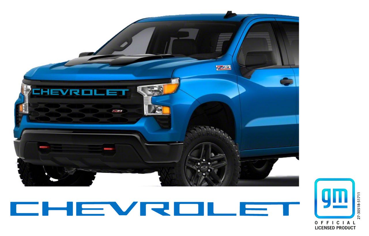 Emblems Plus Silverado 1500 Chevrolet Grille Lettering Overlay Decal ...