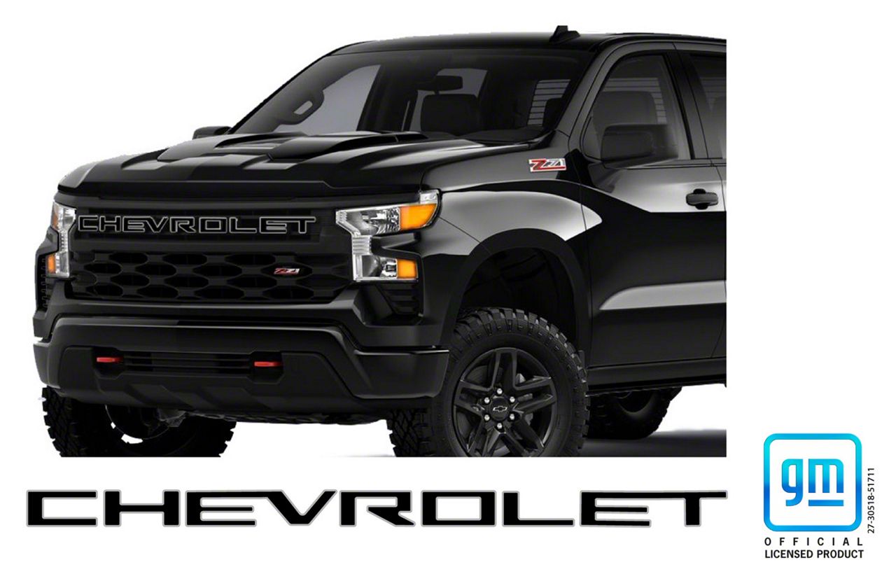 Emblems Plus Silverado 1500 Chevrolet Grille Lettering Overlay Decal ...