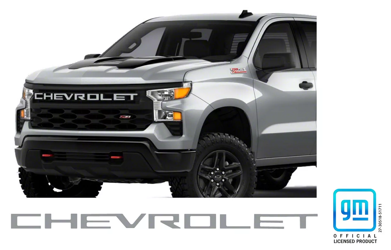 Emblems Plus Silverado 1500 Chevrolet Grille Lettering Overlay Decal ...