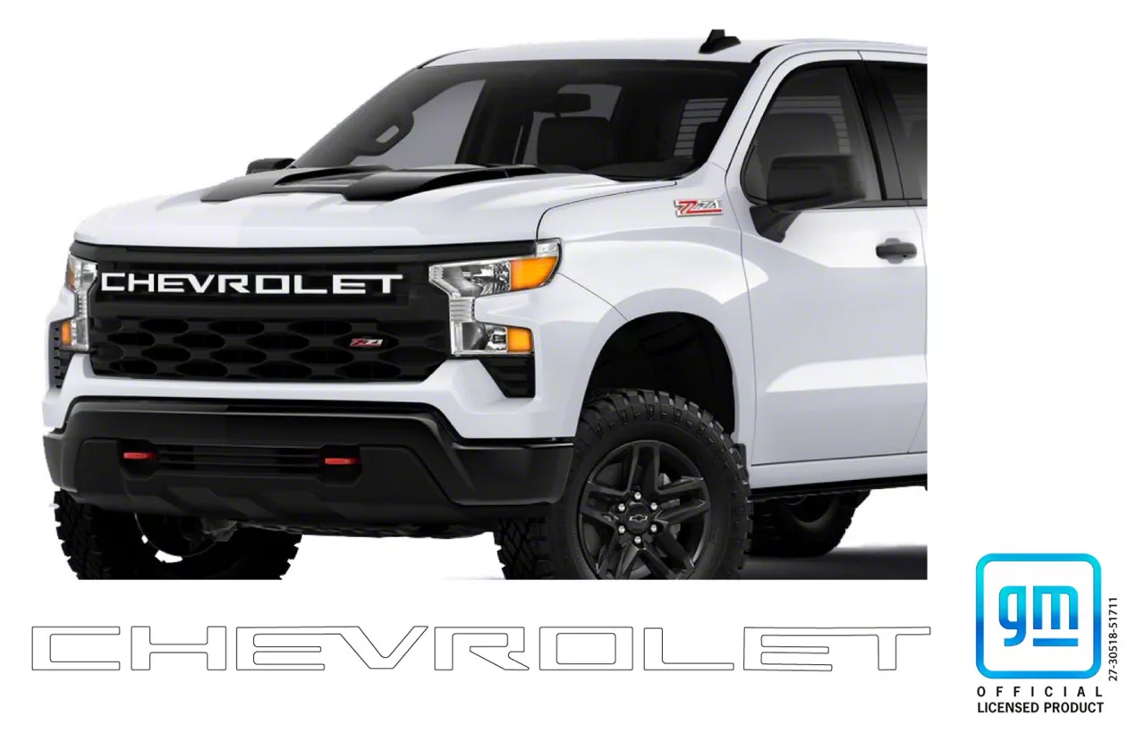 Emblems Plus Silverado 1500 Chevrolet Grille Lettering Overlay Decal ...