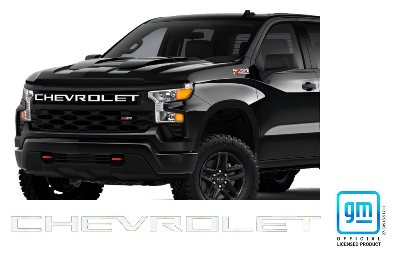 Emblems Plus Silverado 1500 Chevrolet Grille Lettering Overlay Decal ...