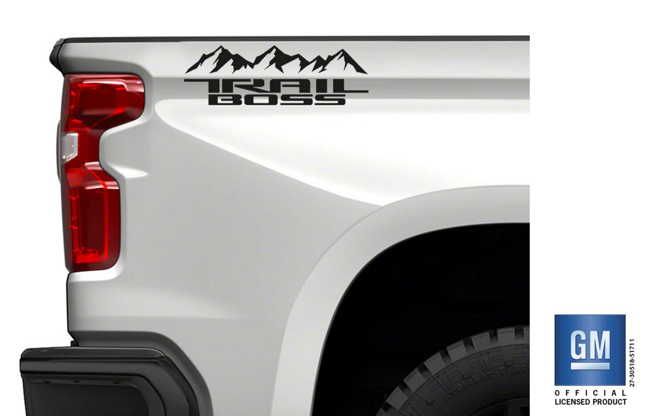 Emblems Plus Silverado 1500 Mountain Trail Boss Bedside Decals; Stacked ...