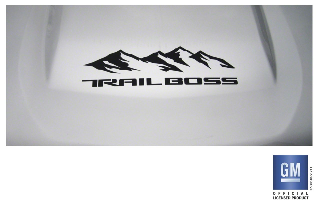 Emblems Plus Silverado 1500 Mountain Trail Boss Hood Decal; Matte Black ...