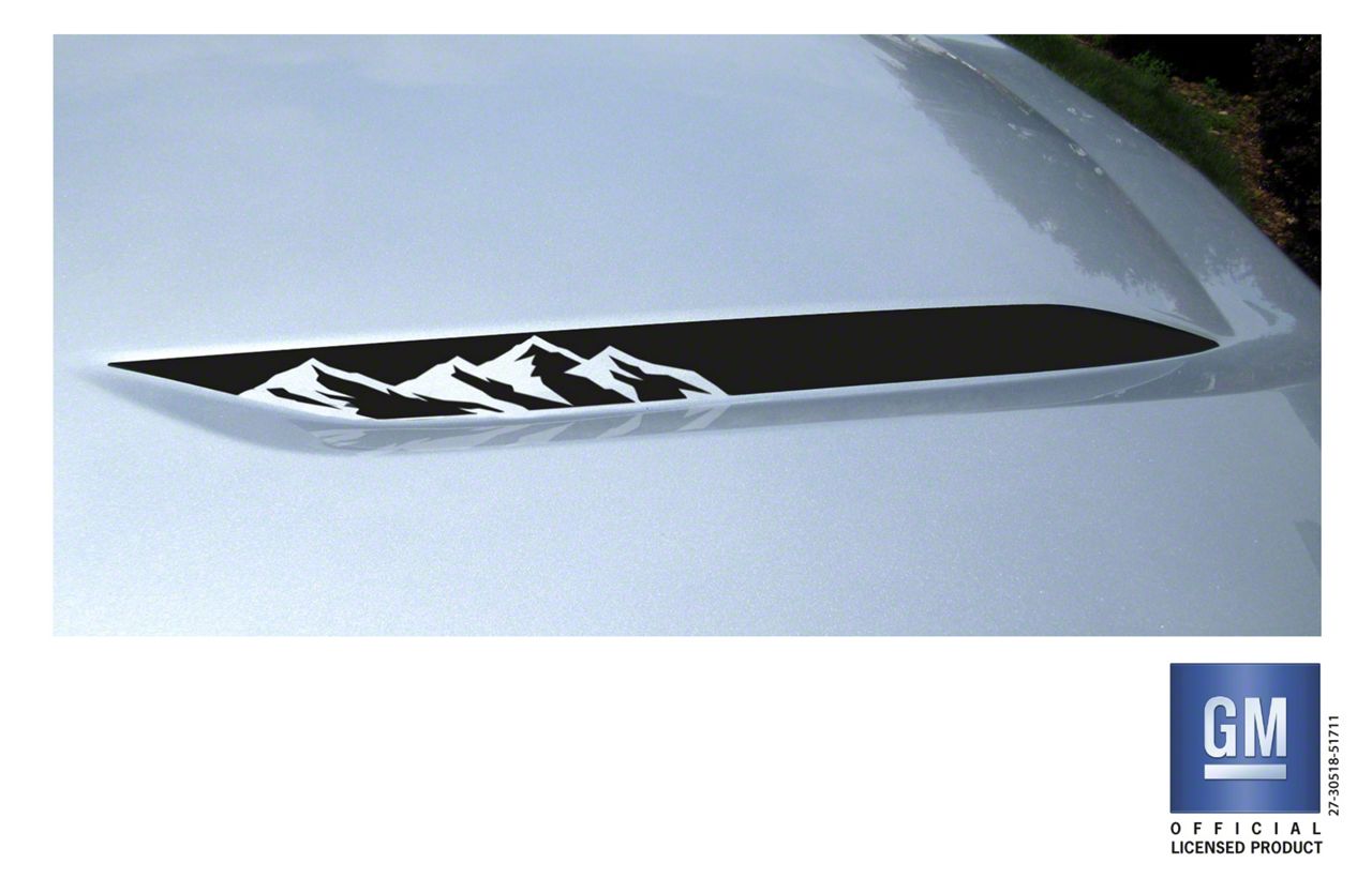 Emblems Plus Silverado 1500 Mountains Hood Spear Decals; Gloss Black ...