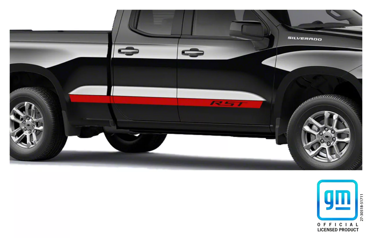 Emblems Plus Silverado 1500 RST Body Side Decals; Red CSSRSR (19-26 ...