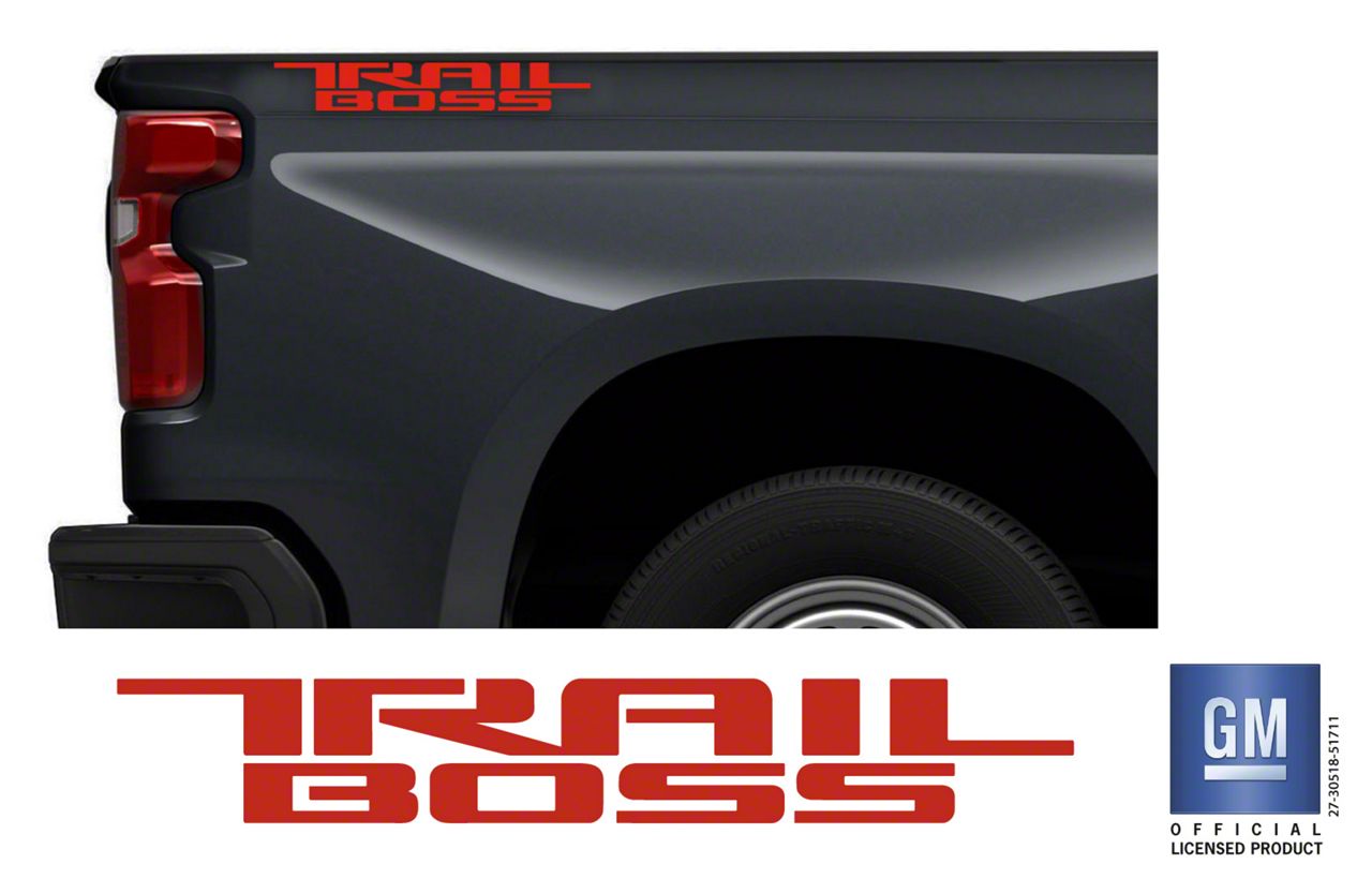 Emblems Plus Silverado 1500 Trail Boss Bedside Decals; Red 55261921R ...
