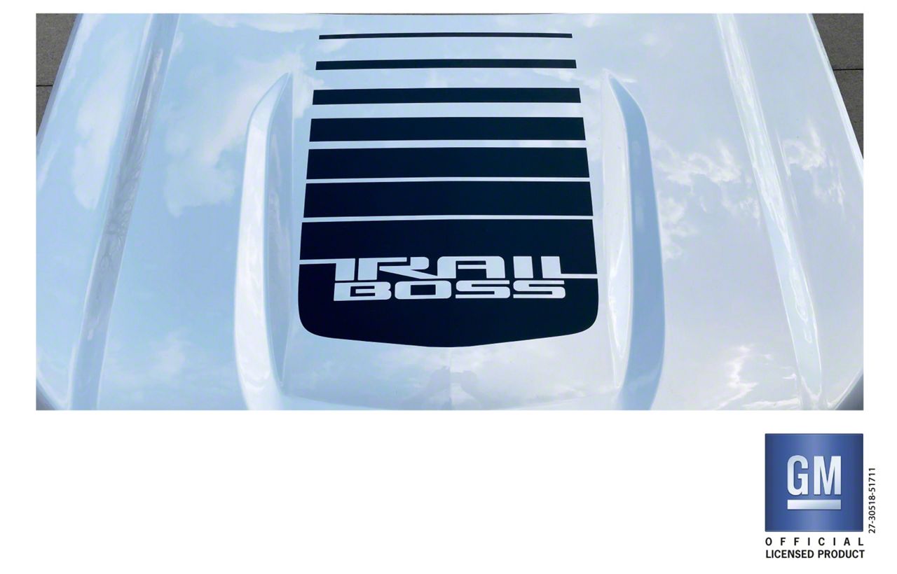 Emblems Plus Silverado 1500 Trail Boss Fade Hood Decal; Gloss Black ...