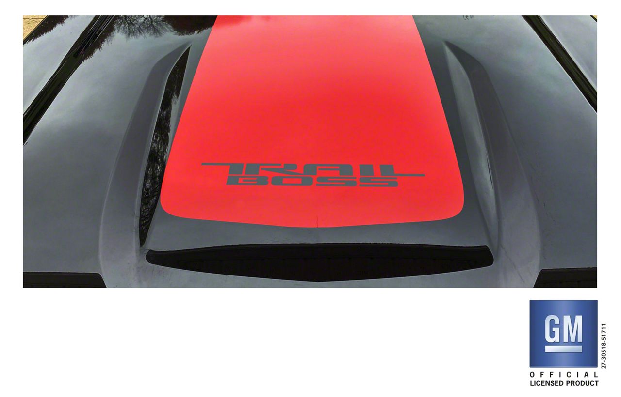 Emblems Plus Silverado 1500 TRAIL BOSS Hood Decal; Red cs1hdtbr (19-25 ...