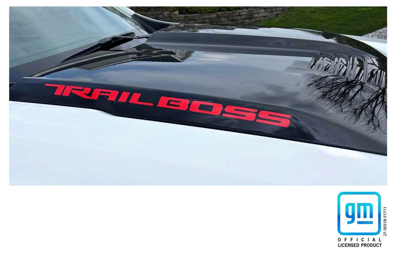 Emblems Plus Silverado 1500 Trail Boss Hood Scoop Lettering Decals; Red ...