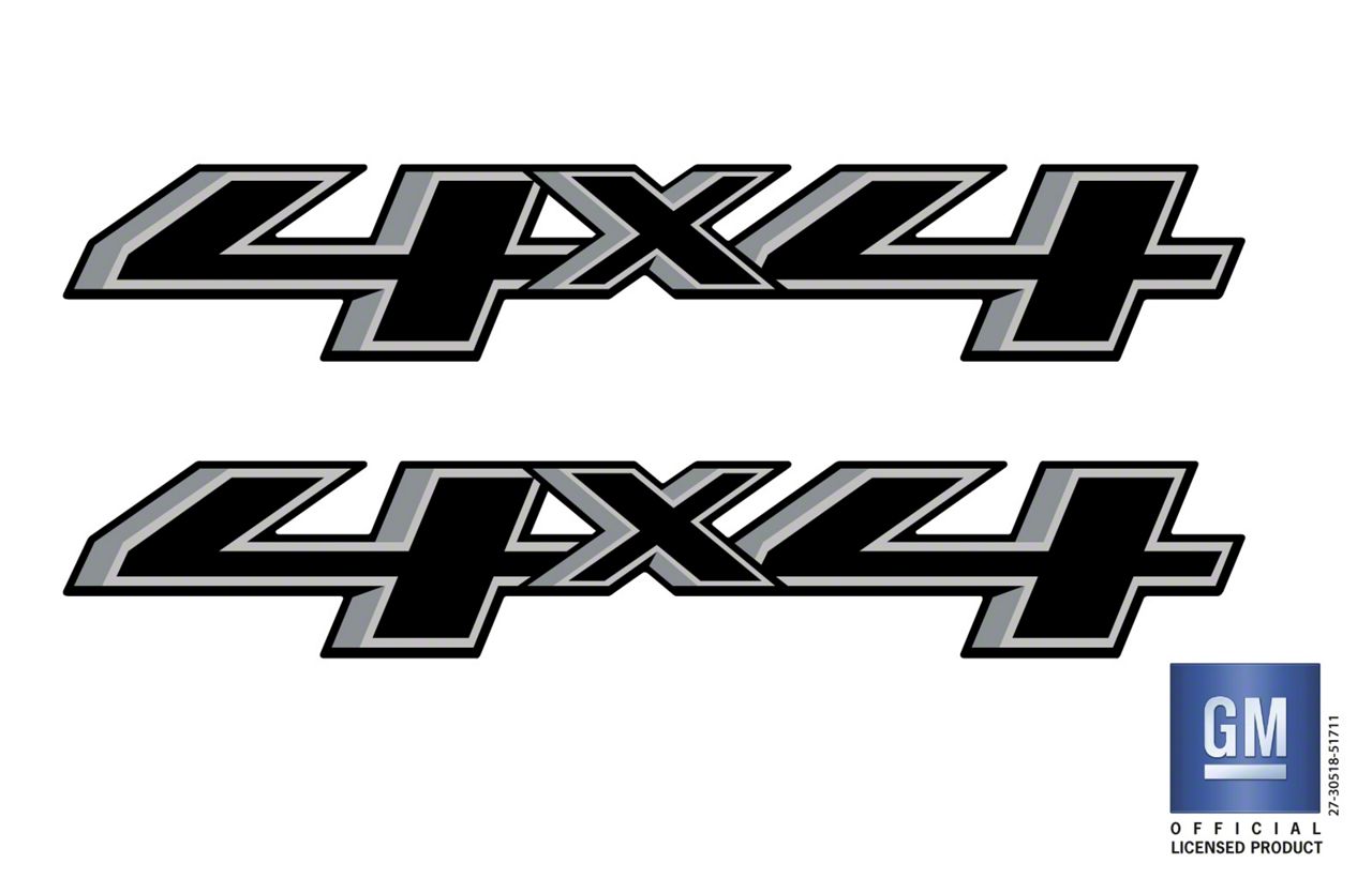 Emblems Plus Silverado 3500 4x4 Bedside Decals; Black/Silver 40341417 ...