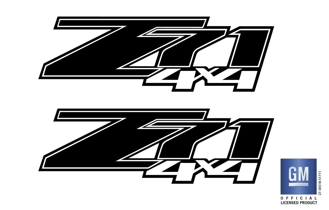 Emblems Plus Silverado 3500 Z71 4x4 Bedside Decals; Matte Black ...