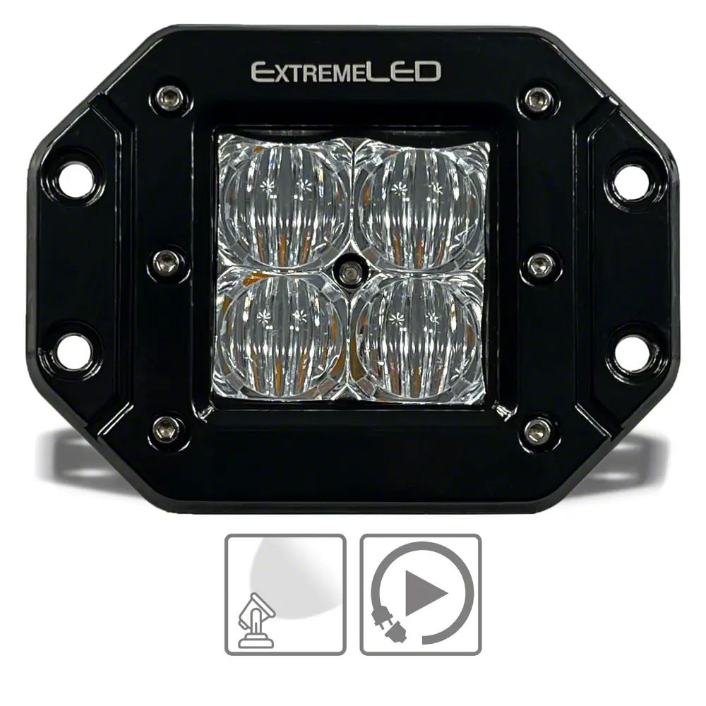 Extreme LED RAM 1500 3-Inch Extreme Series Flush Mount Orange LED Light ...