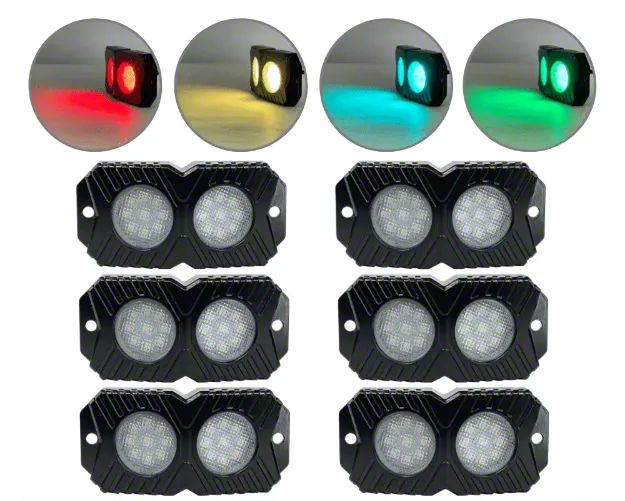 Extreme LED RAM 3500 RGB LED Rock Light Kit; 6-Pack EX-RK2-9W-06-RGB ...