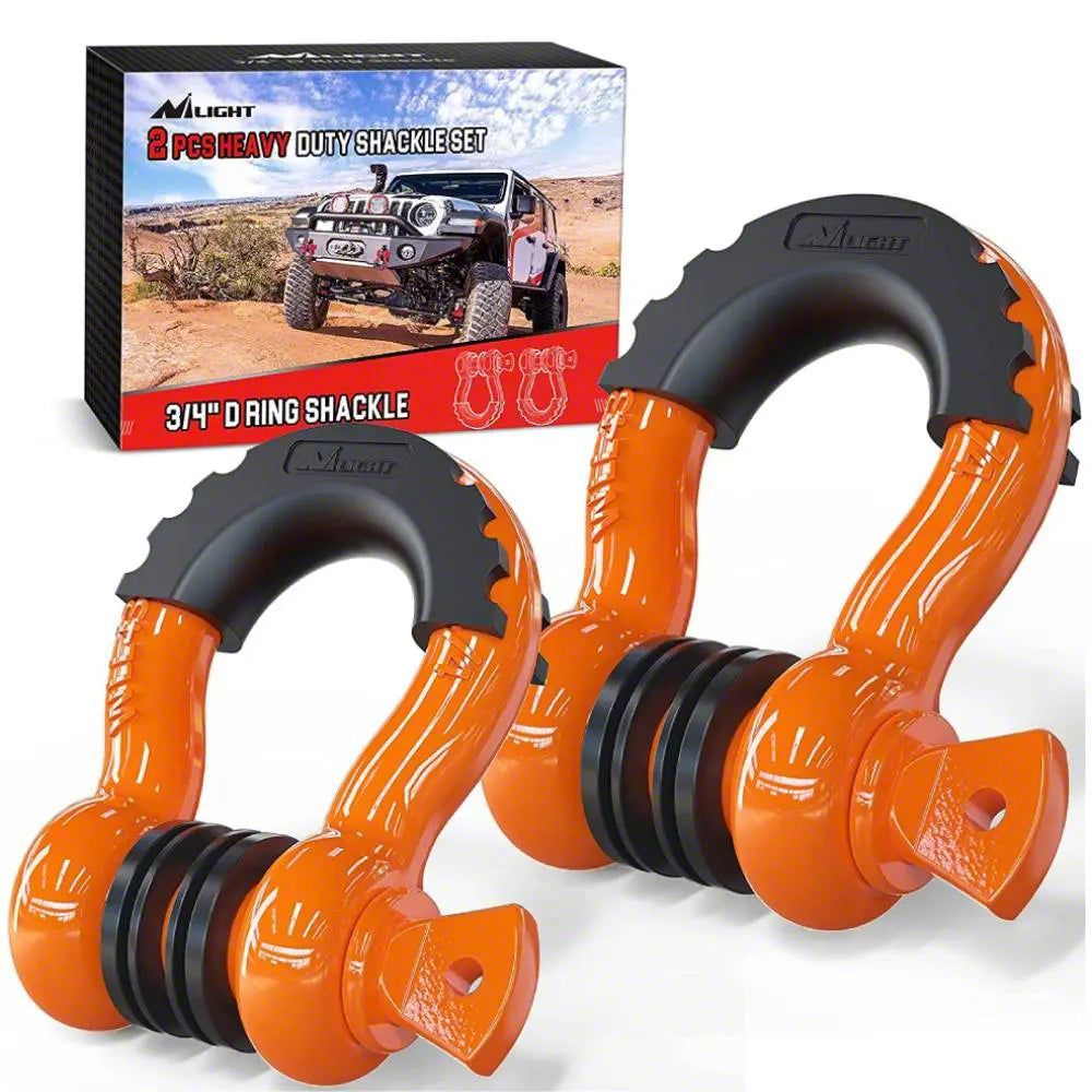 F-150 3/4 inch D-Ring Shackles; Orange - Free Shipping