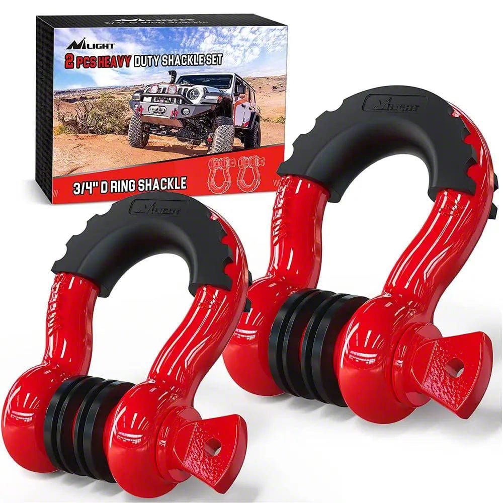 F-150 3/4 inch D-Ring Shackles; Red - Free Shipping