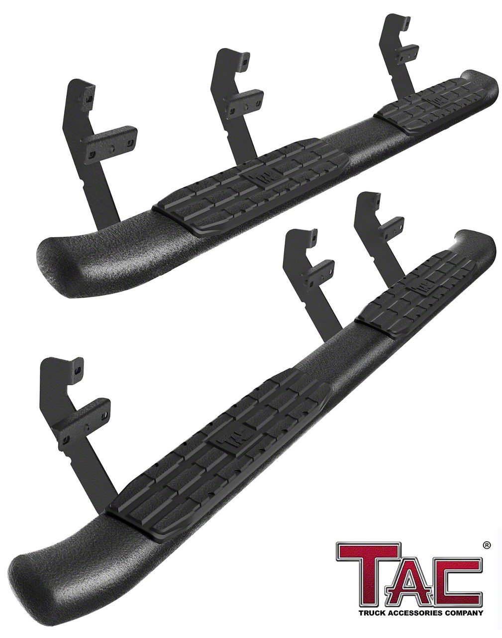 F-150 4.25-Inch PNC Oval Side Step Bars; Textured Black (15-26 F-150 ...