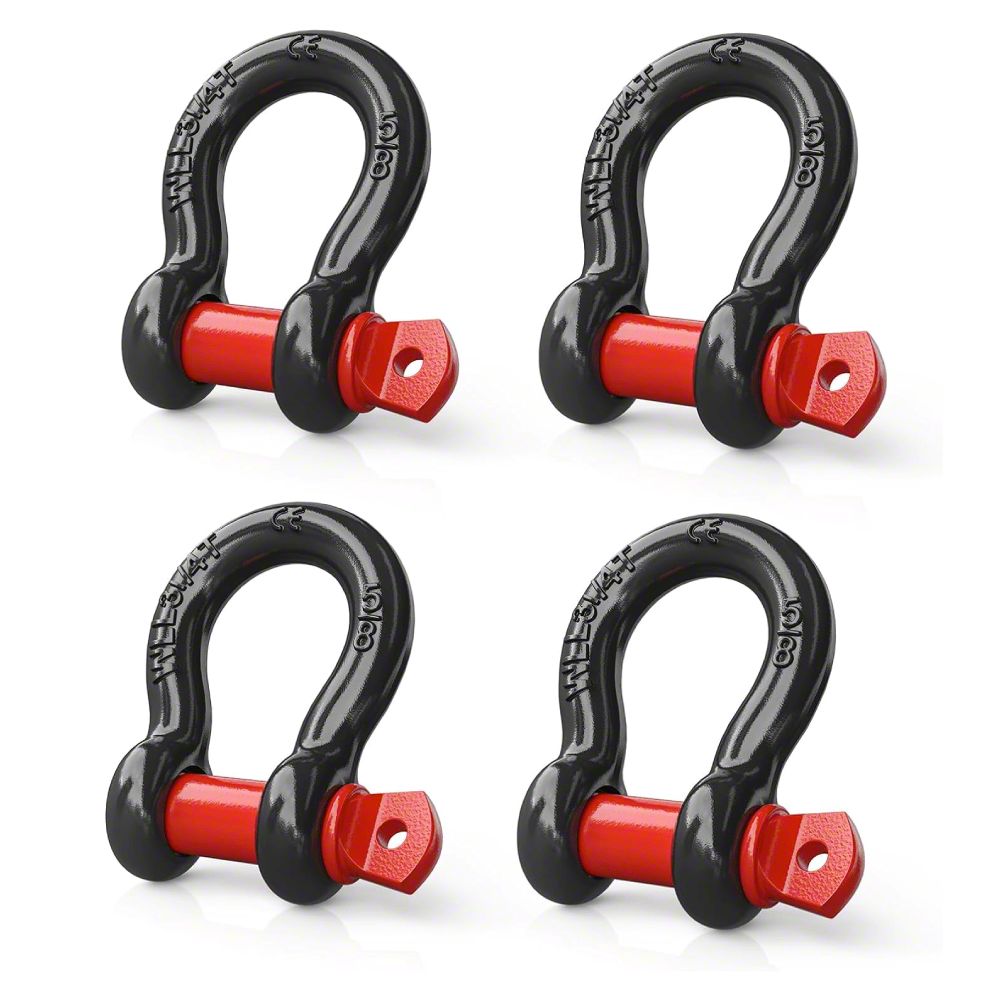 F-150 5/8-Inch D-Ring Shackles; 4-Pack - Free Shipping