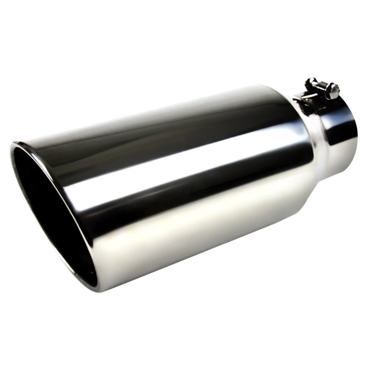 F-150 6-Inch Bolt-On Angled Exhaust Tip; Chrome (Fits 4-Inch Tailpipe ...