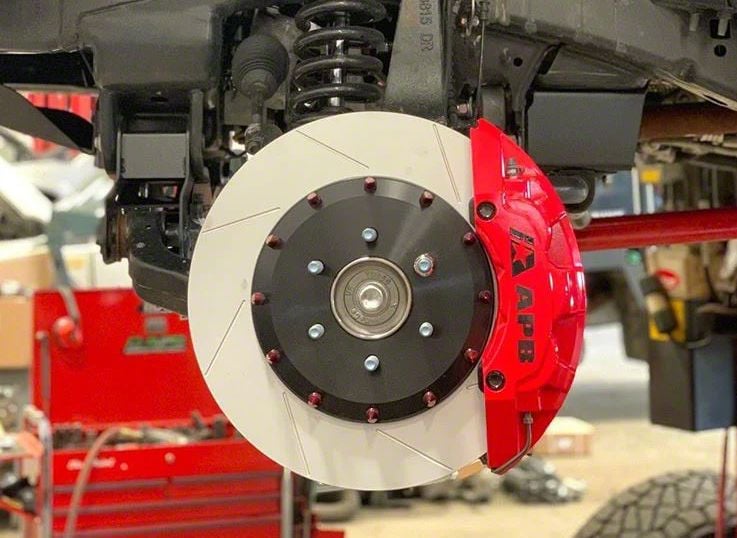 F-150 6-Piston Front Big Brake Kit with 16-Inch Slotted Rotors; Red ...