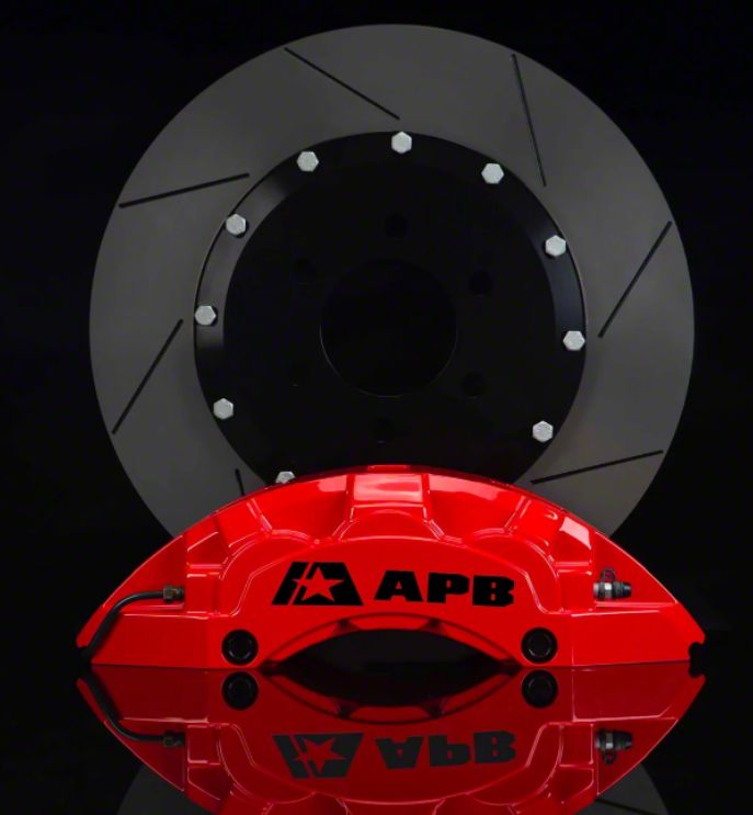 F-150 6-Piston Front Big Brake Kit with 16-Inch Slotted Rotors; Red ...