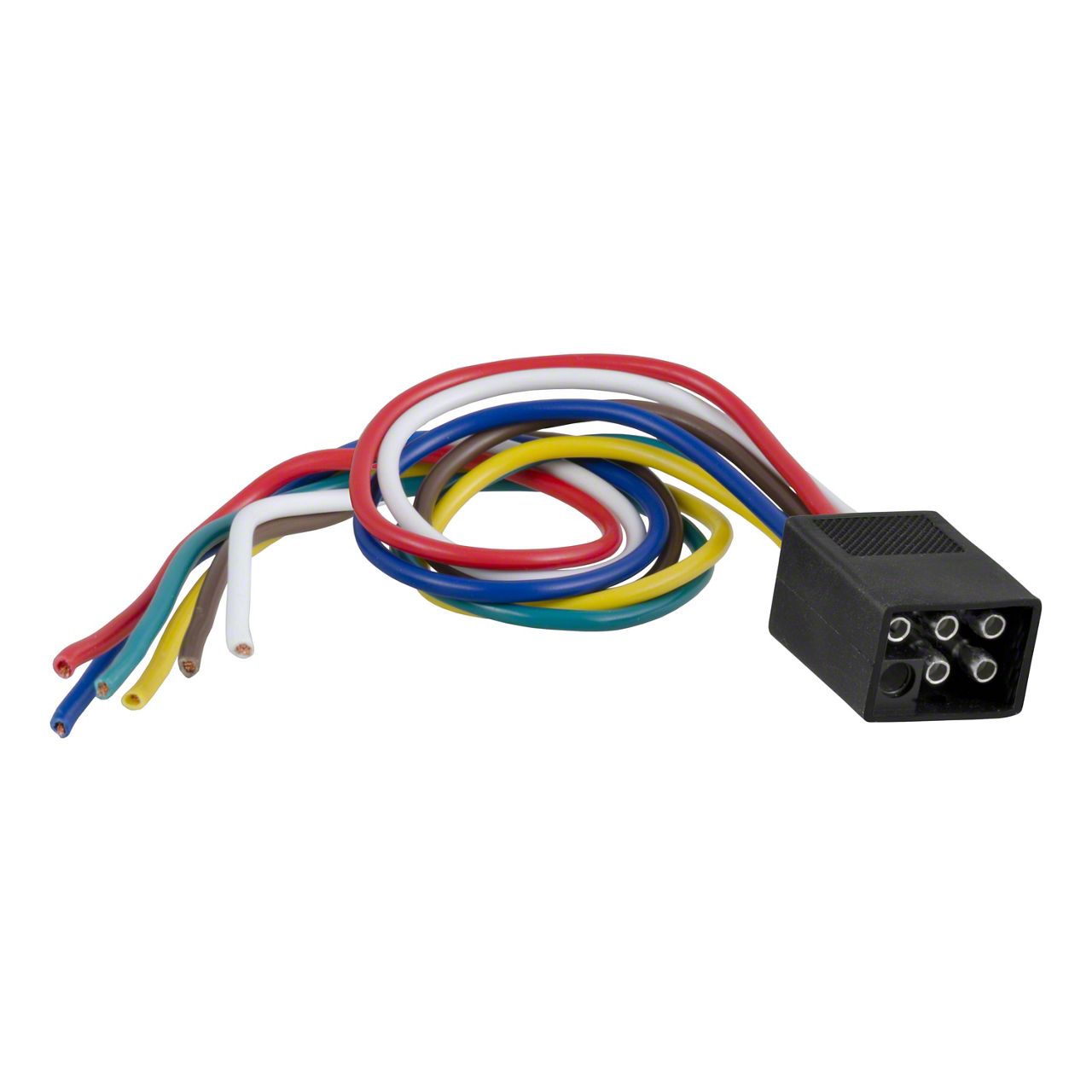 F-150 6-Way Square Connector Socket with 12-Inch Wiring; Trailer Side