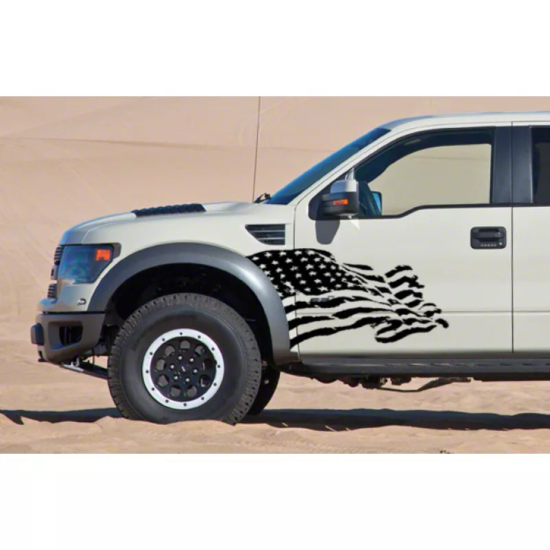 F-150 American Side Door Flag Decal; Matte Black (09-14 F-150) - Free ...