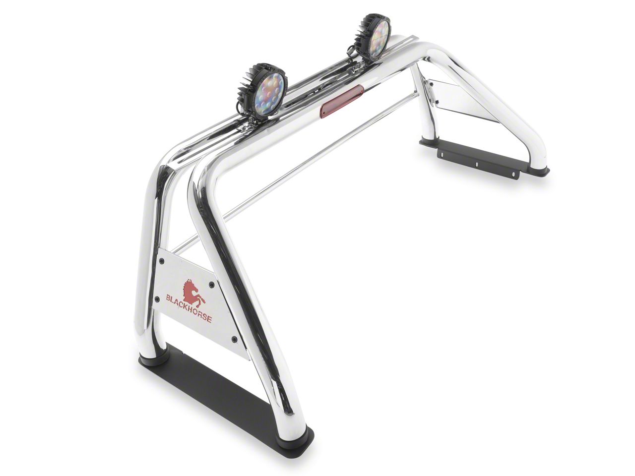 F-150 Atlas Roll Bar with 7-Inch Black Round LED Lights; Stainless ...