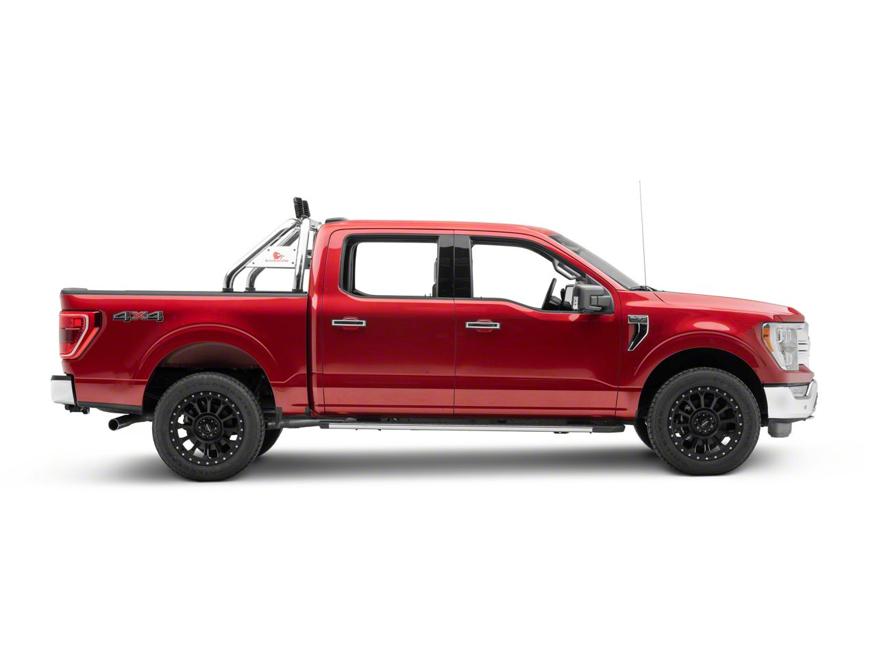 F-150 Atlas Roll Bar with 7-Inch Black Round LED Lights; Stainless ...