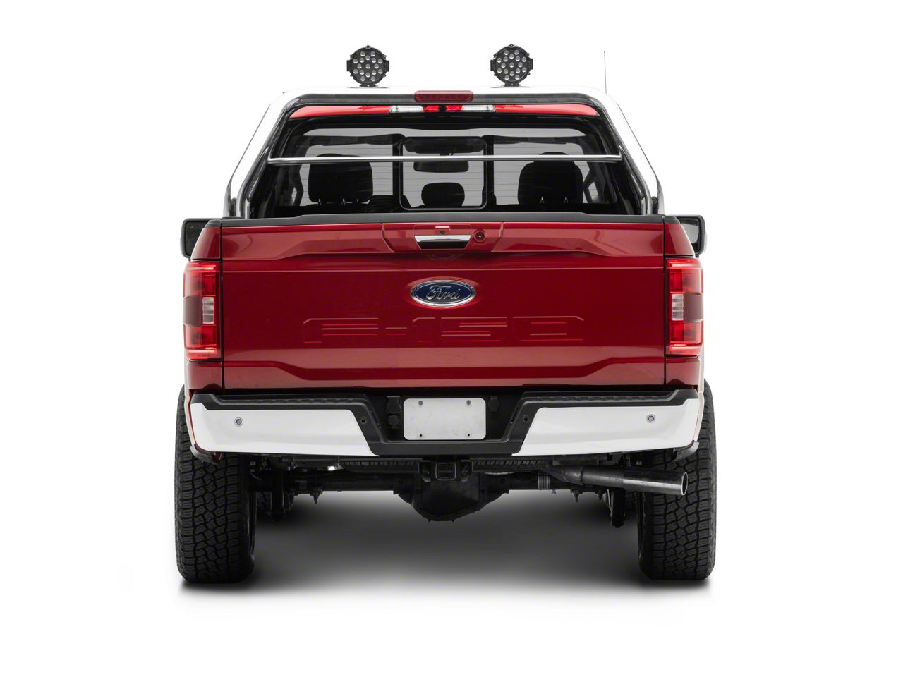 F-150 Atlas Roll Bar with 7-Inch Black Round LED Lights; Stainless ...