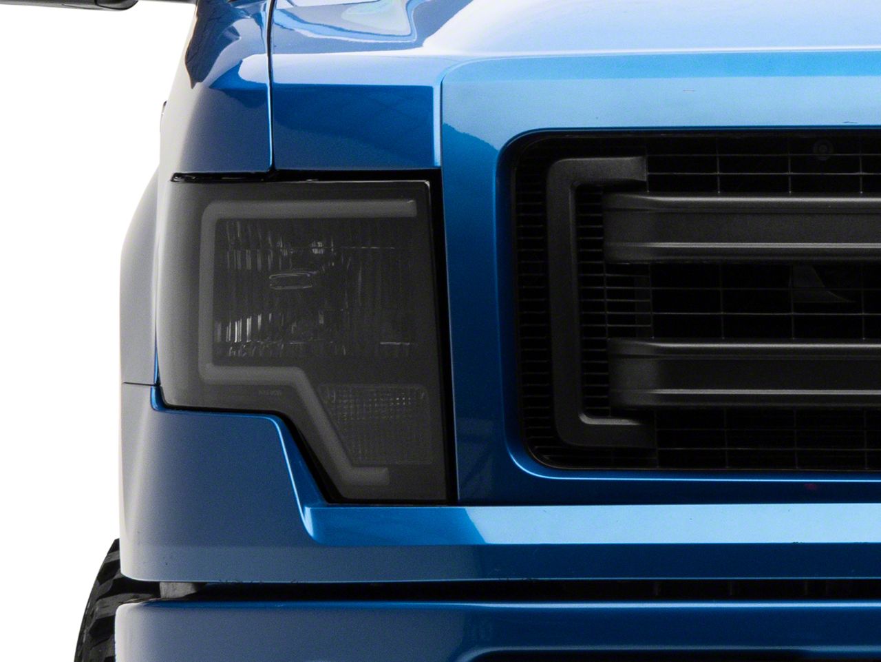 F-150 LED Bar Factory Style Headlights with Amber Reflectors; Black ...