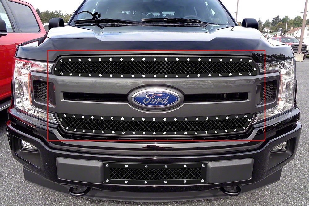 F-150 Carbon Steel Rivet Upper Grille Insert; Black (18-20 F-150 King ...