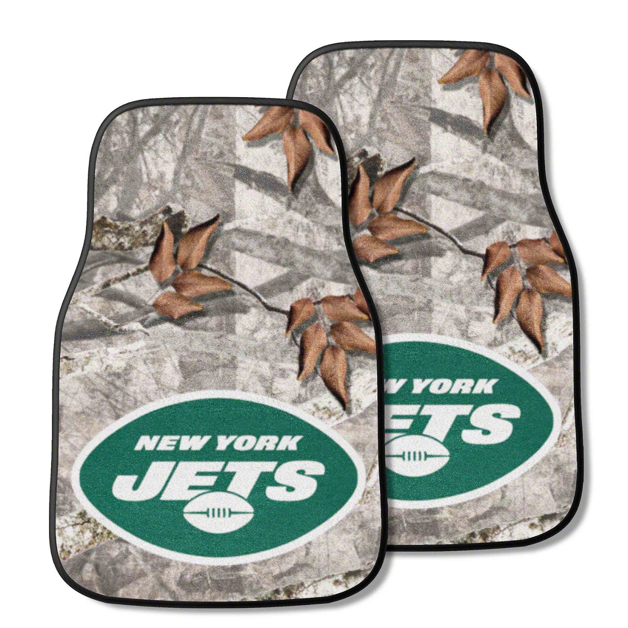 F-150 Carpet Front Floor Mats with New York Jets Logo; Camo (Universal ...