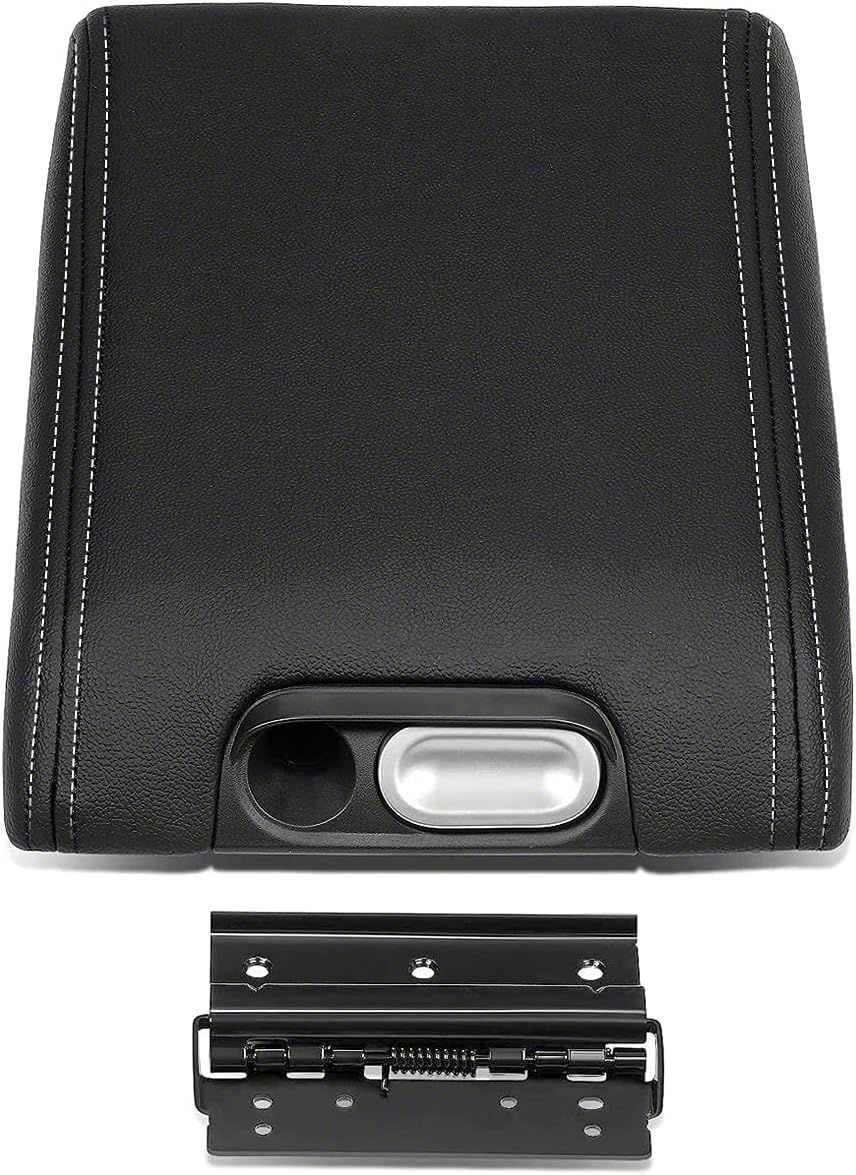 F-150 Center Console Lid; Black Leather (09-14 F-150 w/ Flow-Through ...