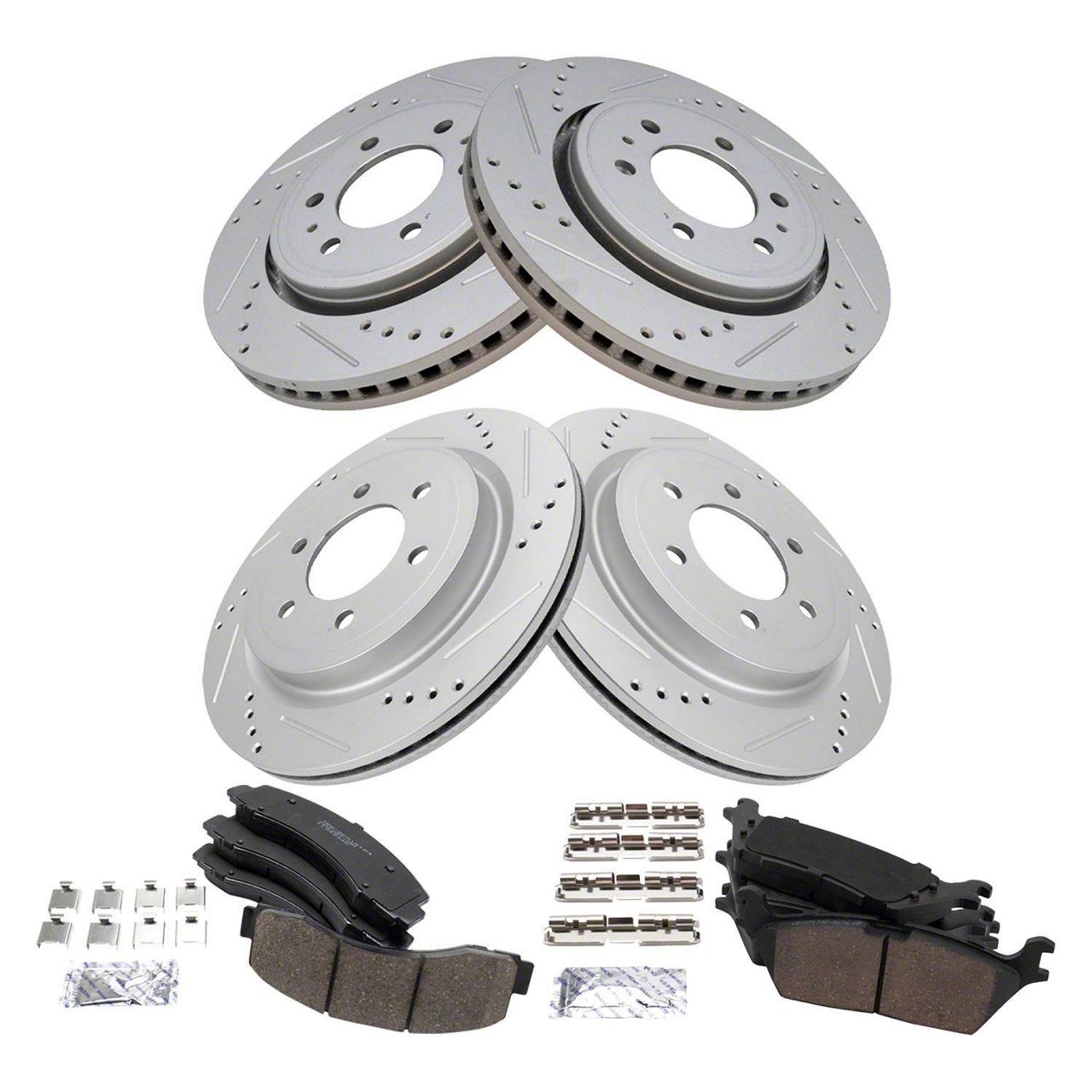 F-150 Ceramic Performance 6-Lug Brake Rotor and Pad Kit; Front and Rear ...