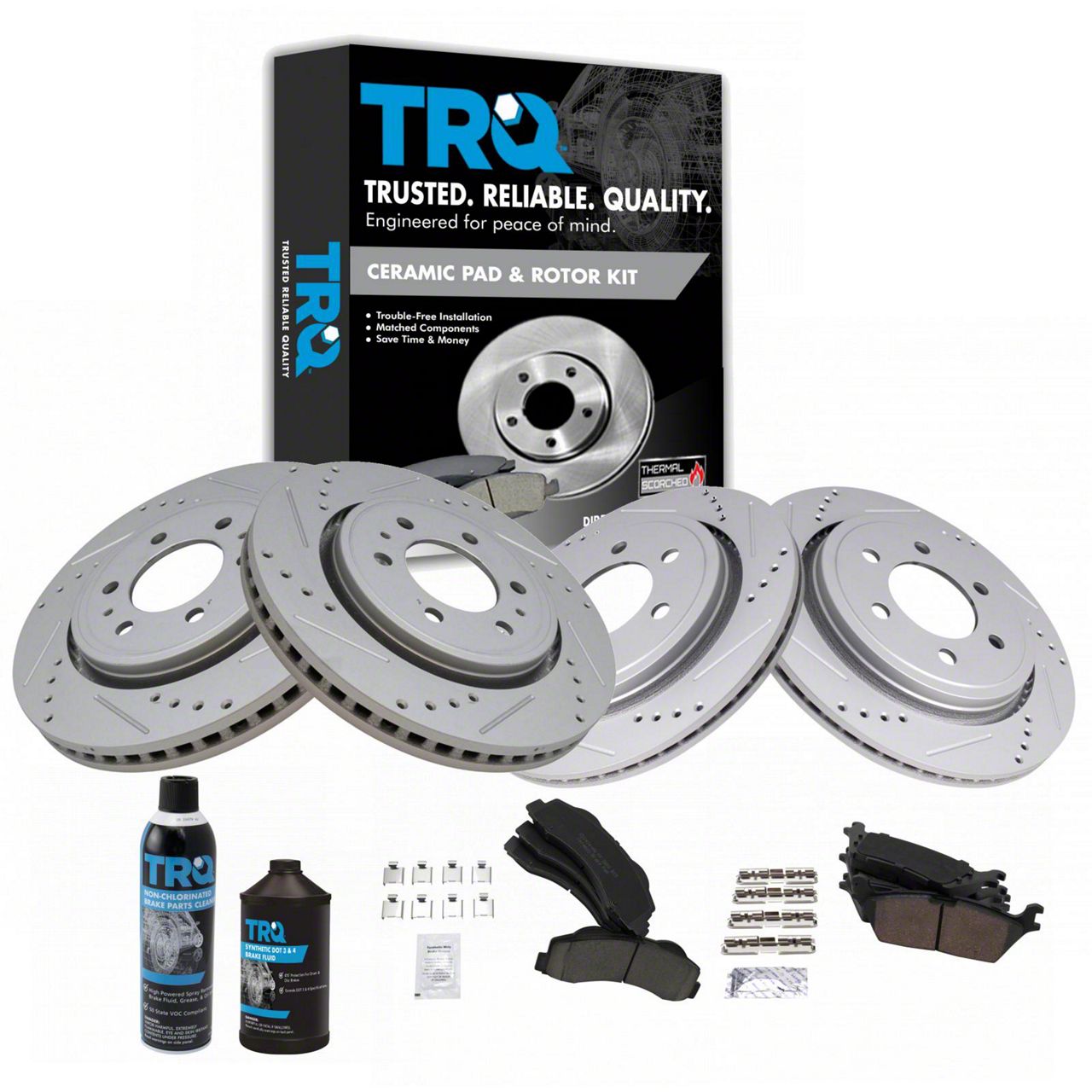 F-150 Ceramic Performance 6-Lug Brake Rotor and Pad Kit; Front and Rear ...