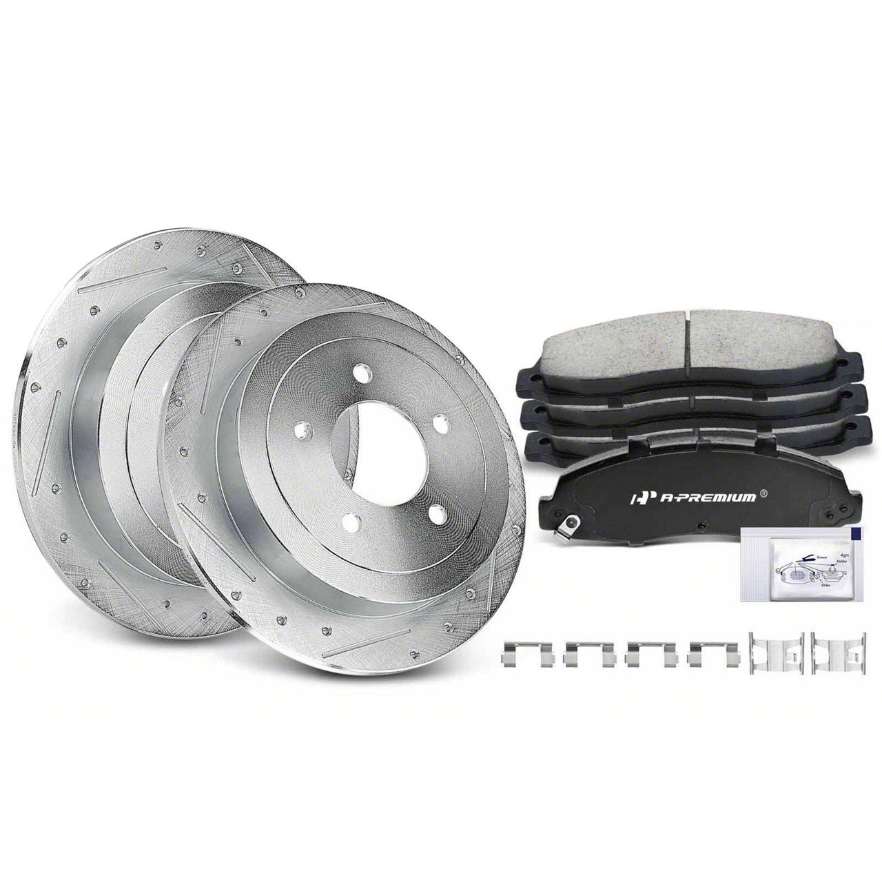F-150 Drilled and Slotted 5-Lug Brake Rotor and Pad Kit; Rear (00-03 F ...