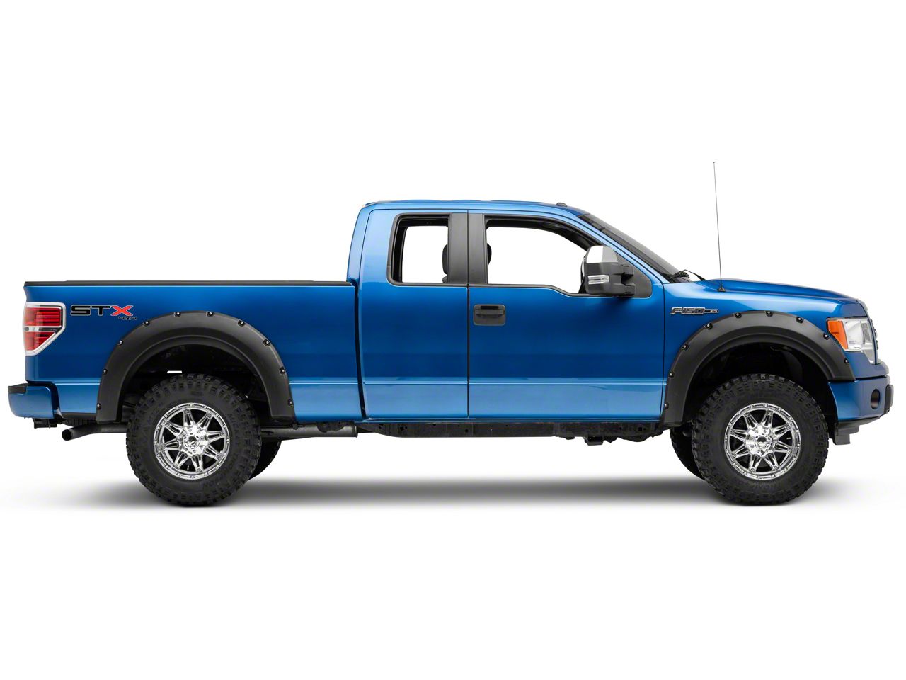 F-150 Pocket Rivet Style Fender Flares; Textured Black (09-14 F-150 ...