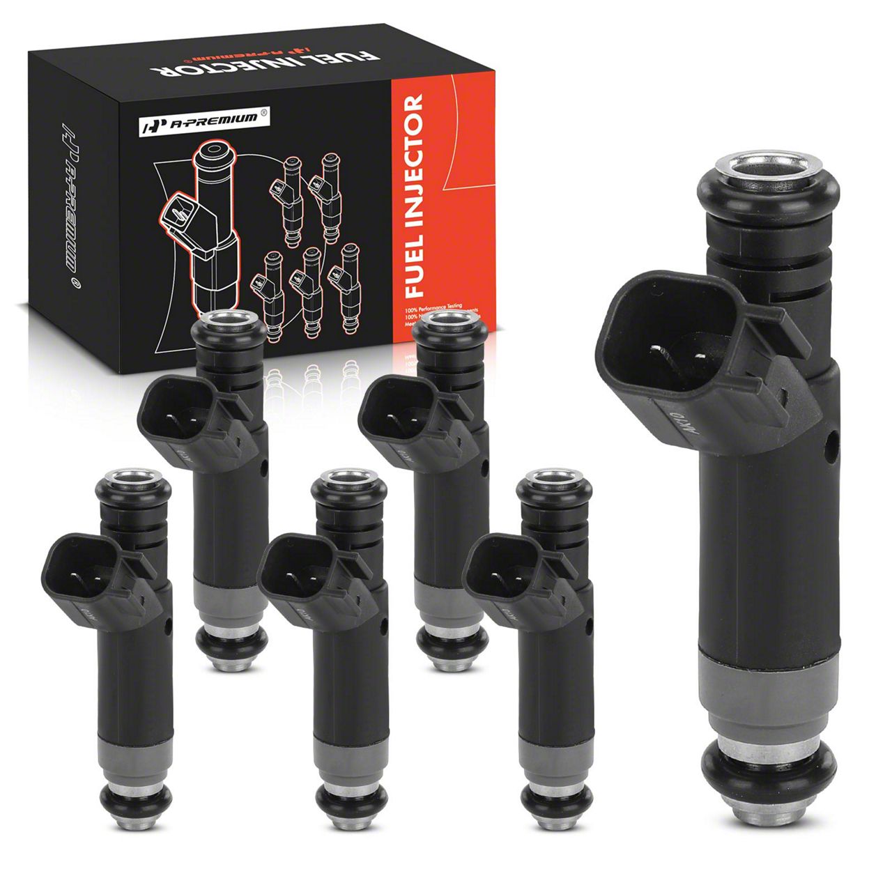 F-150 Fuel Injectors; Set of 6; Black (05-08 4.2L F-150) - Free Shipping