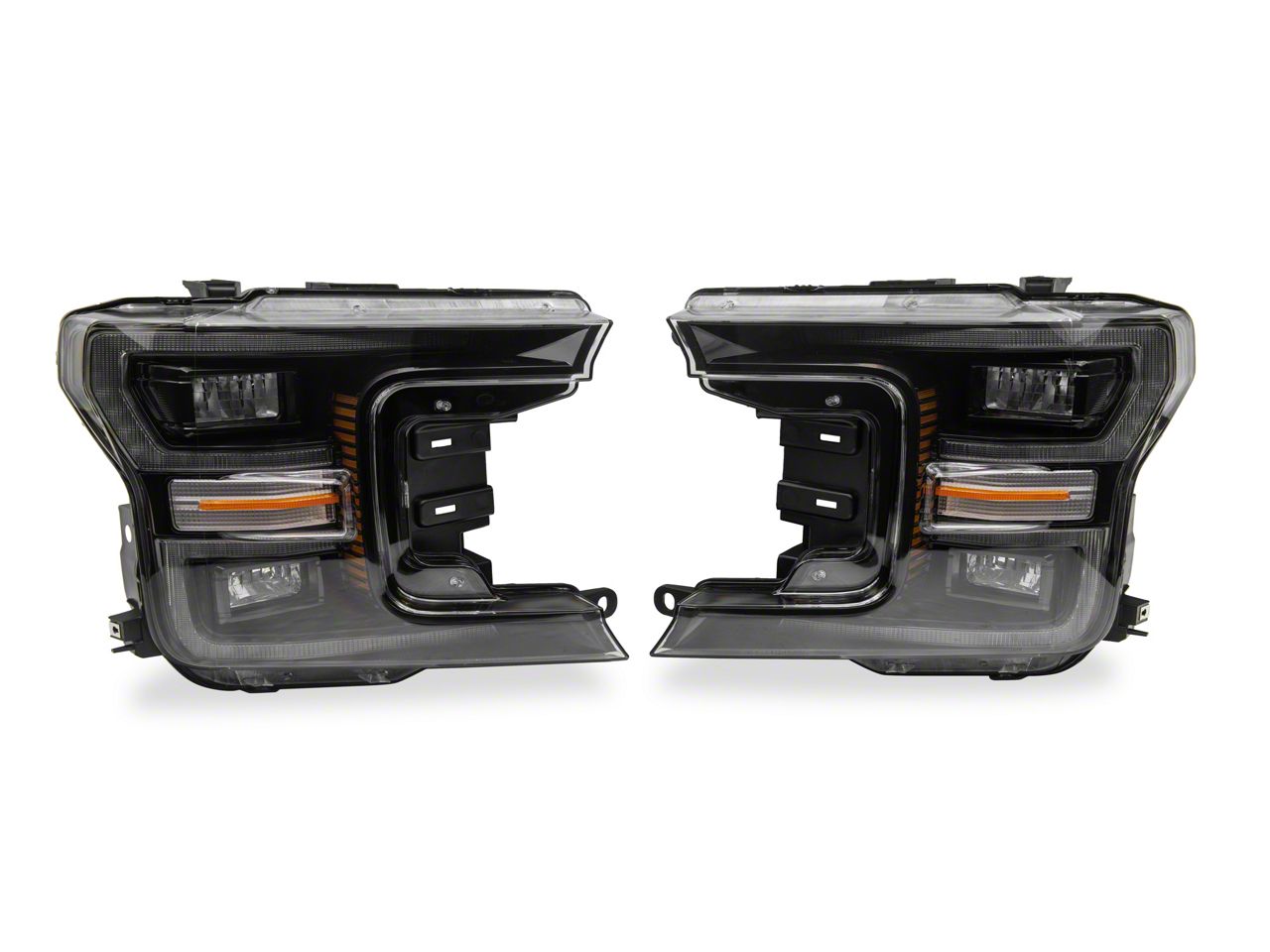 F-150 Full LED Headlights; Black Housing; Clear Lens (18-20 F-150 w ...