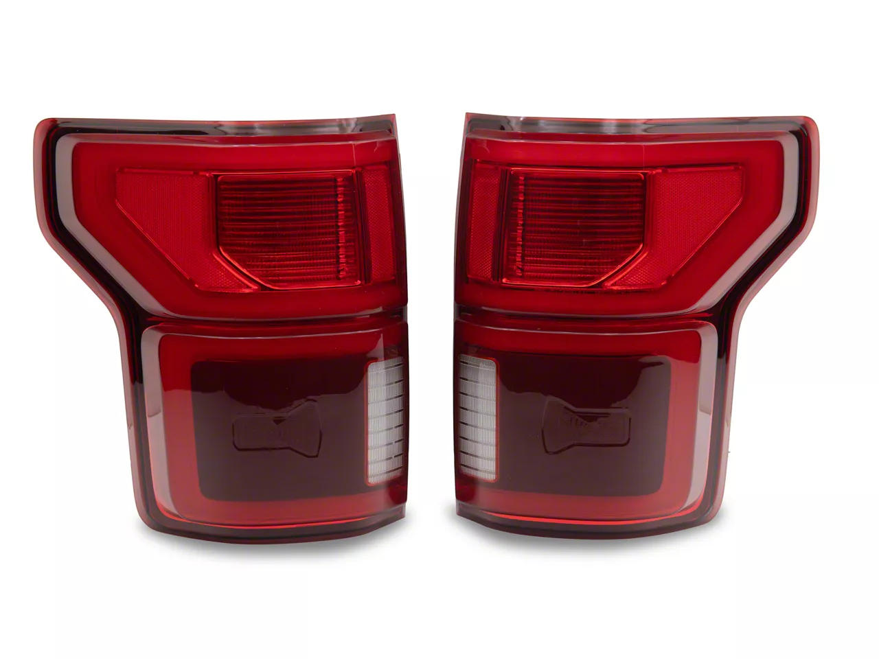 F-150 Full LED Tail Lights; Chrome Housing; Red Lens (15-20 F-150 w ...