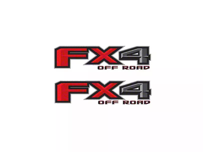 F-150 FX4 Decal; Black/Gray/Red (15-26 F-150) - Free Shipping