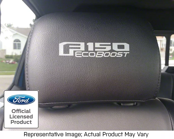 F-150 Headrest Decals with F-150 EcoBoost Logo; Red (15-20 F-150 w ...