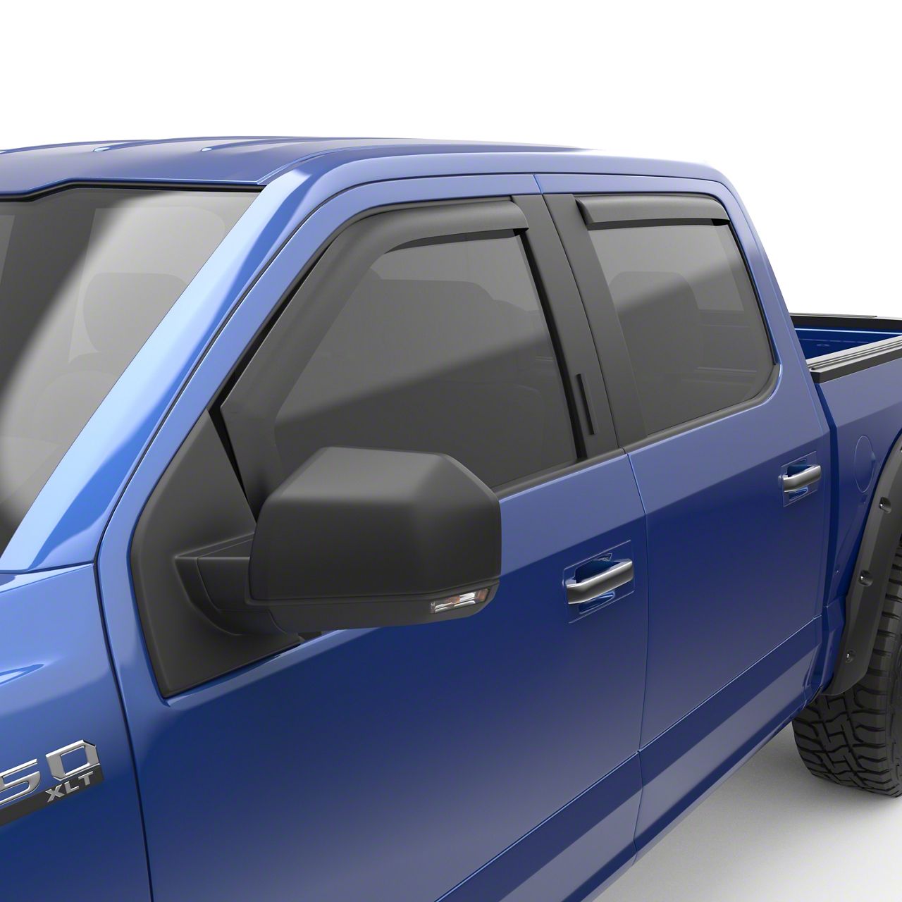 EGR F-150 In-Channel Window Visors; Front and Rear; Matte Black 573475 ...