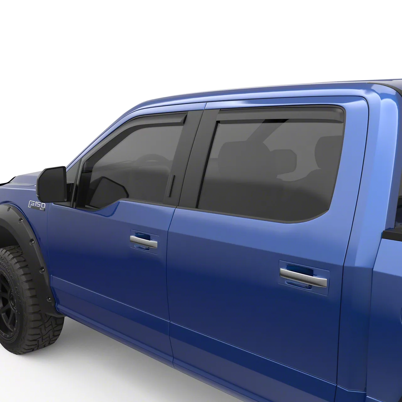 EGR F-150 In-Channel Window Visors; Front and Rear; Matte Black 573475 ...