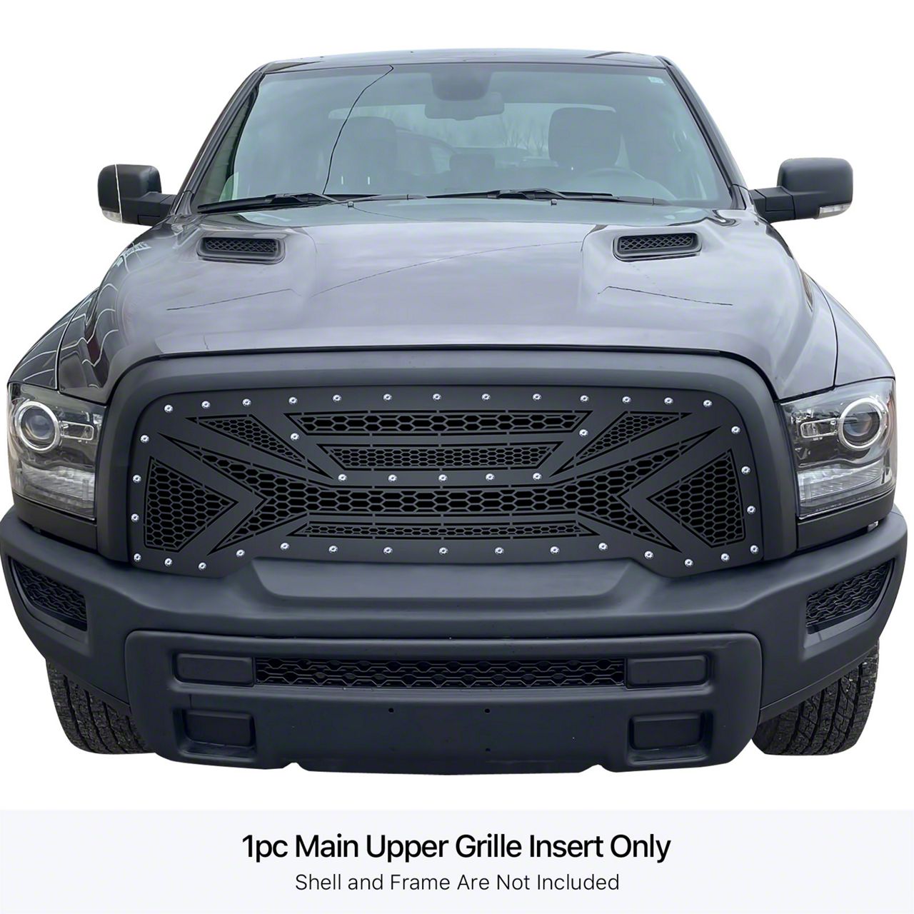 F-150 Laser Cut Rivet Mesh Upper Replacement Grille with Two 12-Inch ...