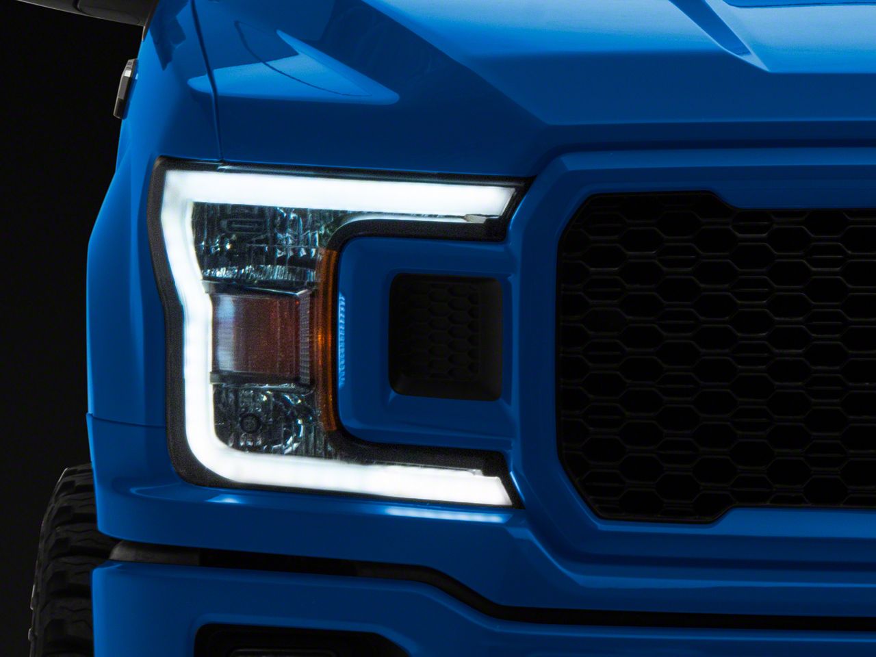 F-150 LED DRL Halogen Headlights; Black Housing; Clear Lens (18-20 F ...
