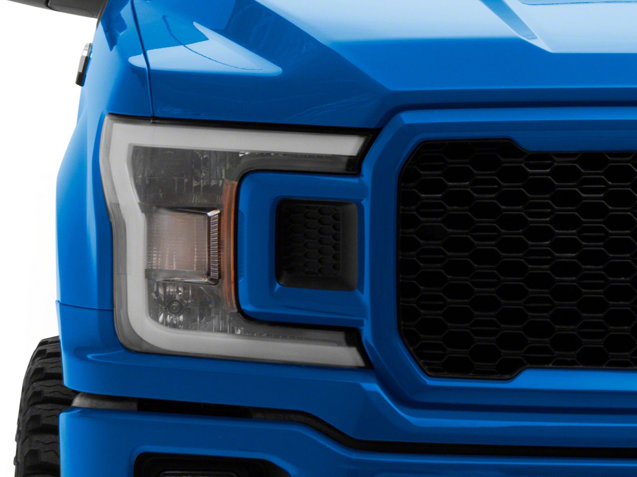 F-150 LED DRL Halogen Headlights; Black Housing; Clear Lens (18-20 F ...