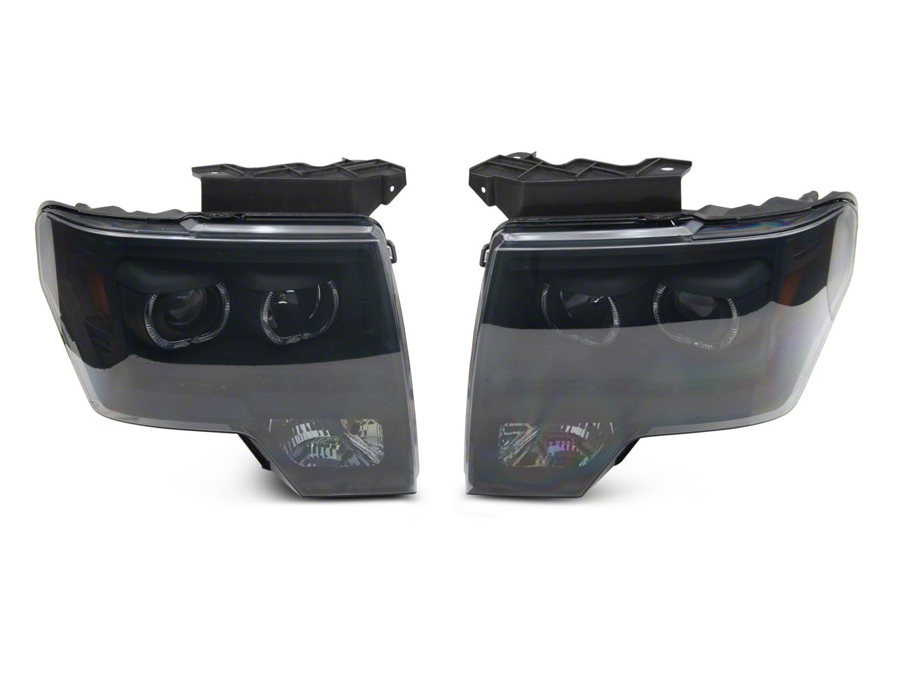F-150 LED Halo Projector Headlights; Black Housing; Smoked Lens (09-14 ...