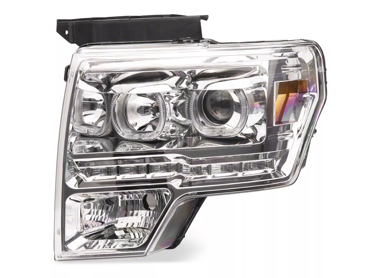 F-150 LED Halo Projector Headlights; Chrome Housing; Clear Lens (09-14 ...