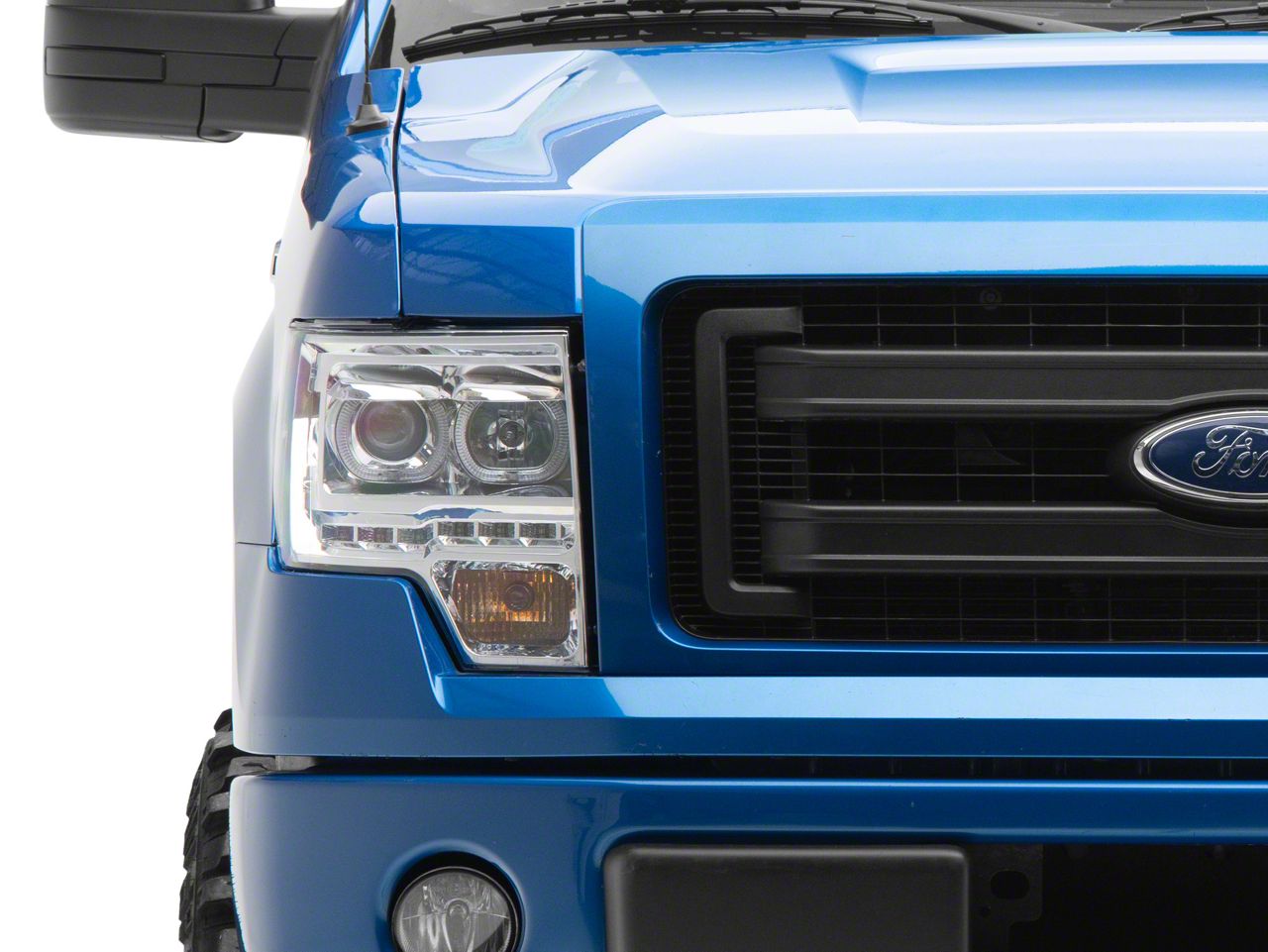 F-150 LED Halo Projector Headlights; Chrome Housing; Clear Lens (09-14 ...